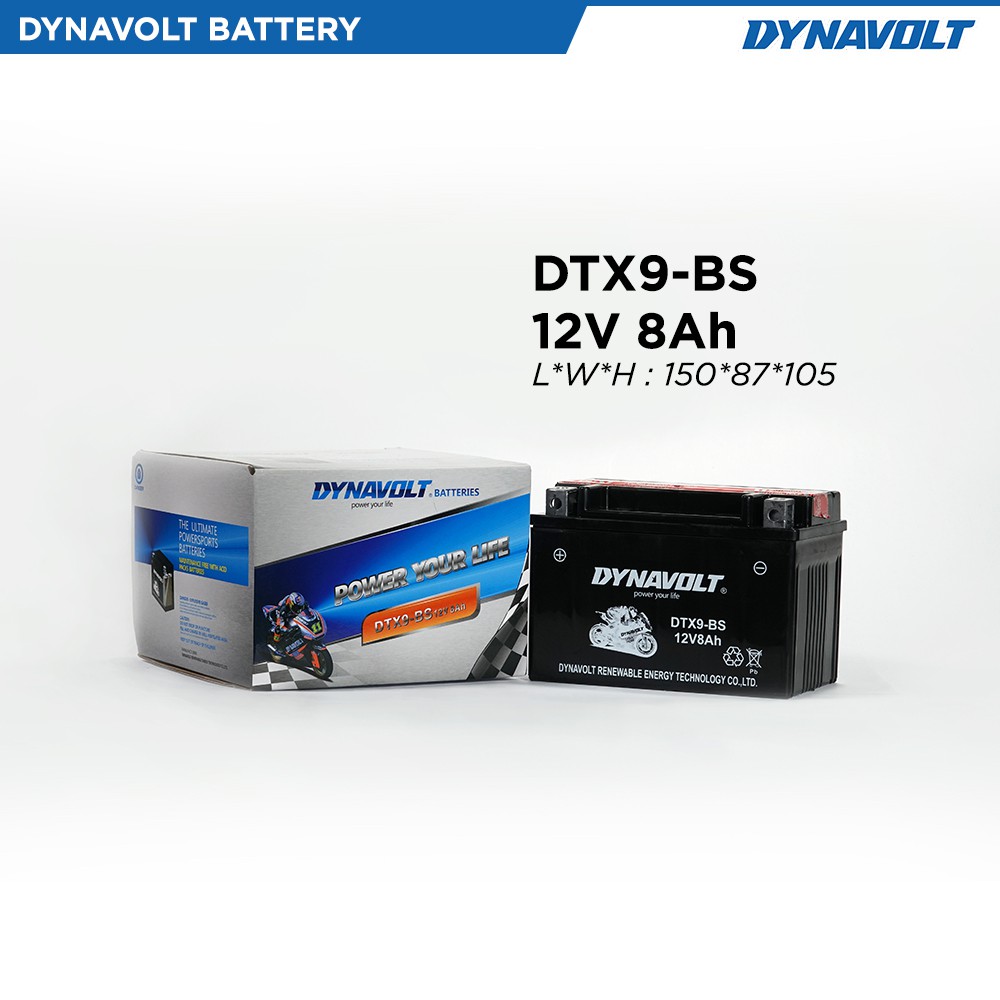 Dynavolt Battery แบตเตอรี มอเตอร์ไซค์ DTX9-BS สำหรับ Ninja400 Z800 ...