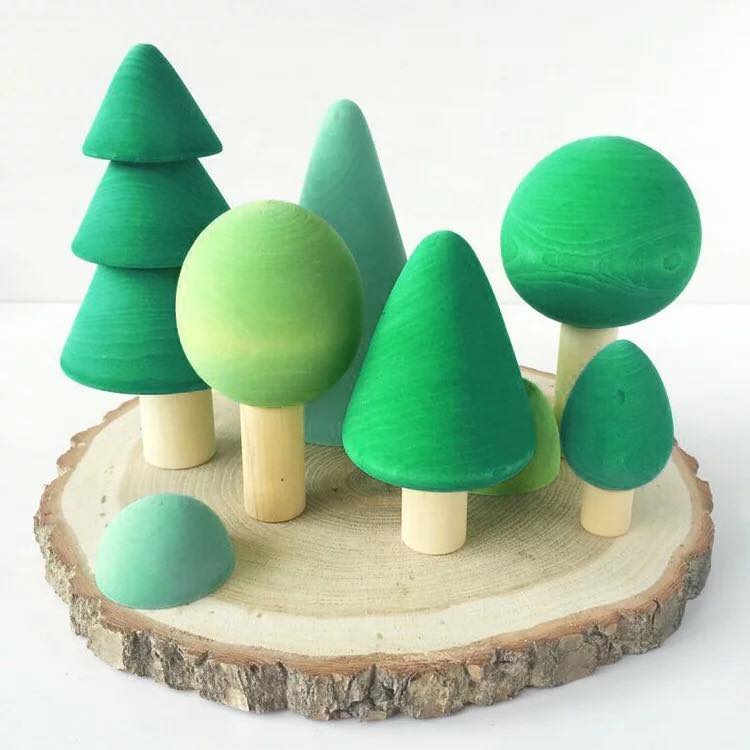 8 Pcs Wooden Tree Toys โมเดลต้นไม้ของเล่น | Shopee Thailand