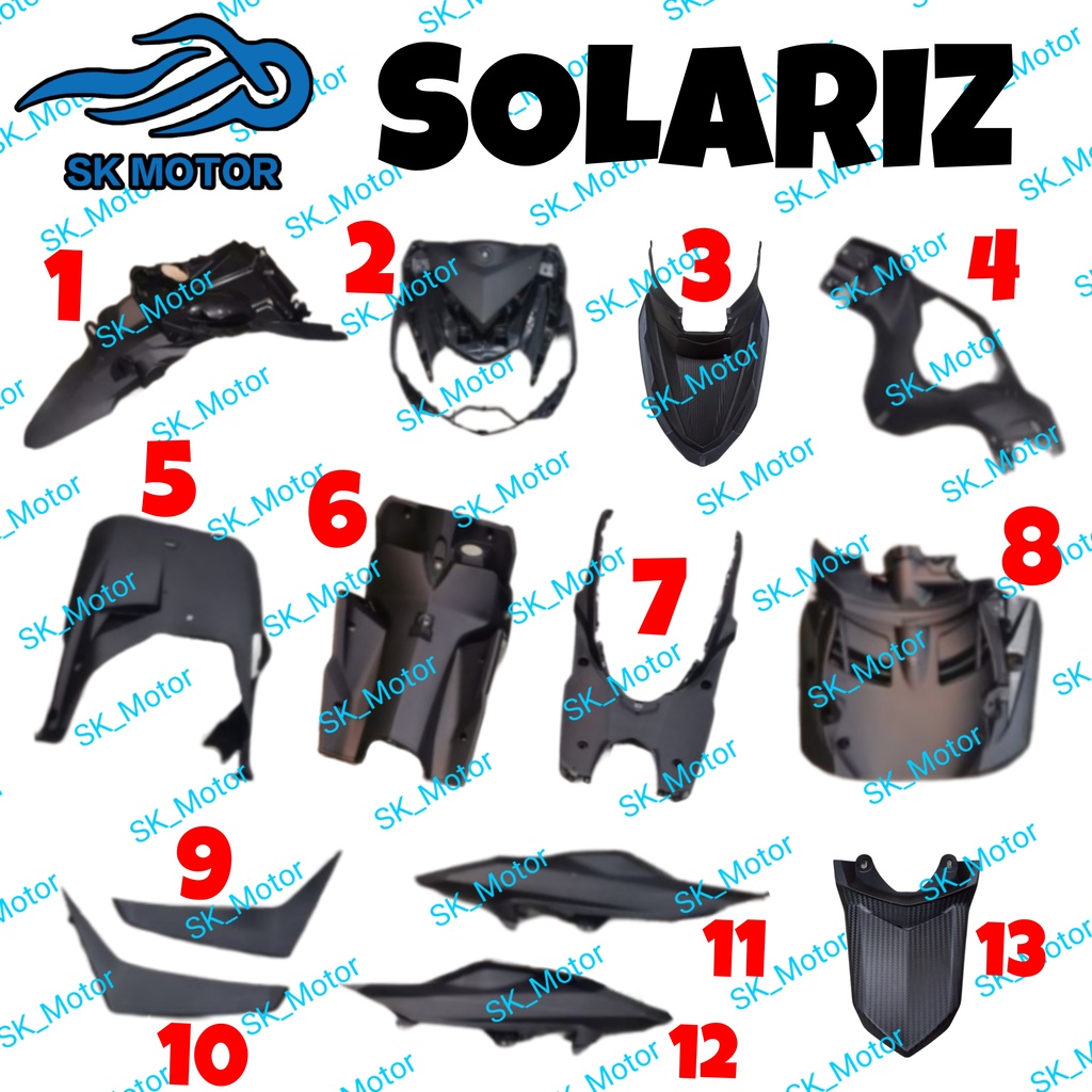 Yamaha EGO SOLARIZ ฝาครอบด้านในครบชุด Kaver Hitam Meter Tank Fender ...