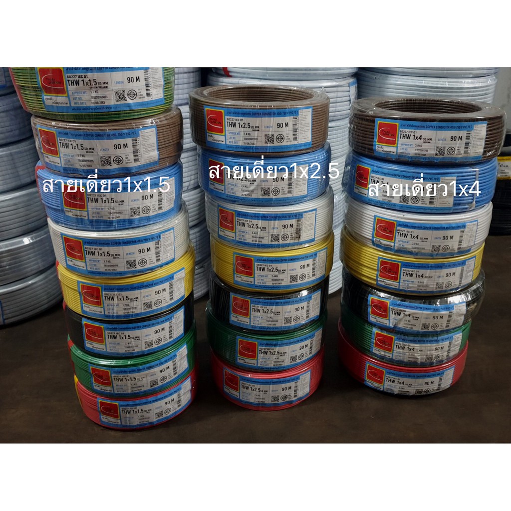 Thai union : สายไฟฟ้า สายเดี่ยว THW ไทยยูเนี่ยน ยาว 100เมตร | Shopee ...