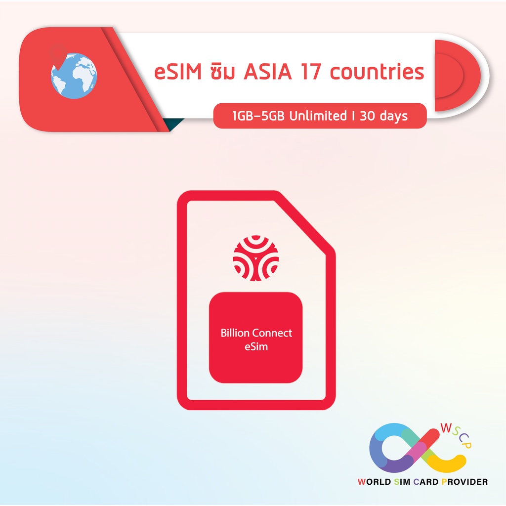 eSIM ASIA 17 countries Sim Card Unlimited 1GB-5GB: ซิมเอเชีย 30 วัน by ...