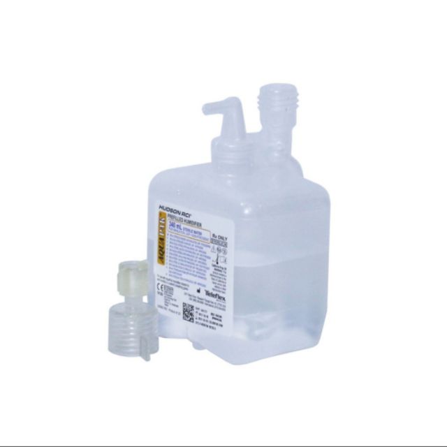 AQUAPAK น้ำกลั่นออกซิเจน ปราศจากเชื้อ 340ml. พร้อมหัวต่อ prefilled humidifier sterile water ...