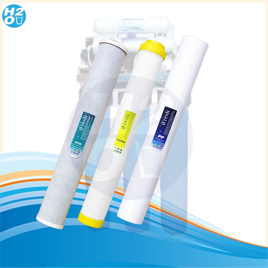 iFresh ชุดไส้กรอง ไส้กรองตู้น้ำหยอดเหรียญ จำนวน 3 ชิ้น ไส้กรองน้ำ PP / Resin / Carbon Block ขนาด ...