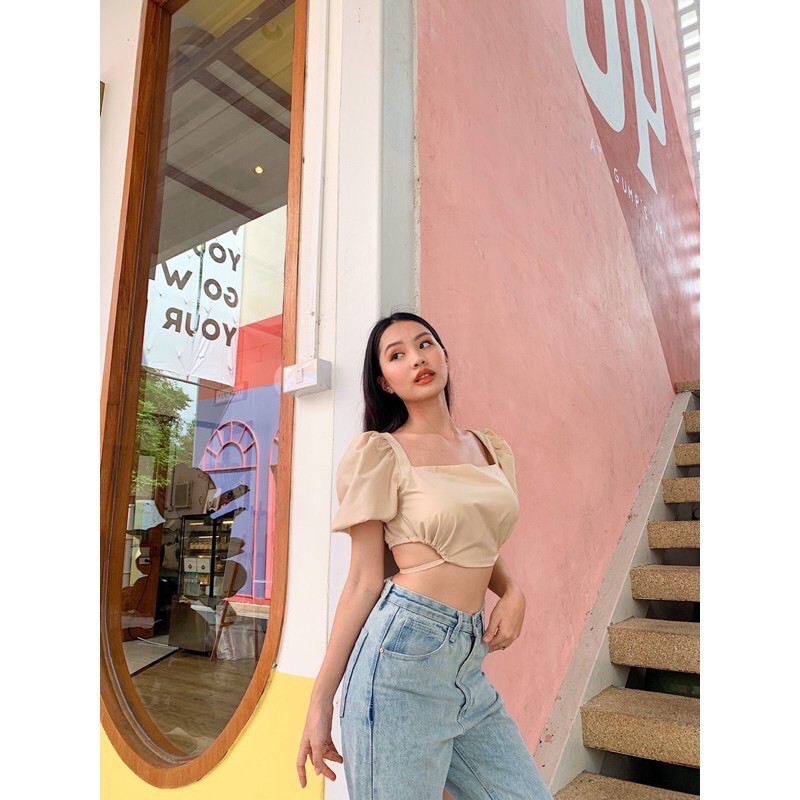 Crop Top (Brown color) | Shopee Thailand