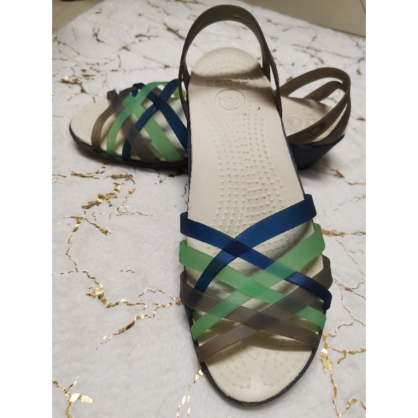 รองเท้า crocs huarache minin wedge แบรนด์ แท้ มือสอง ขนาด w7 | Shopee ...