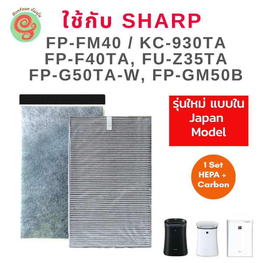 แผ่นกรอง อากาศ HEPA เครื่องฟอกอากาศ Sharp รุ่น FP-FM40, KC-930TA, FU-Z35TA-W, FP-F40TA, FP-G50TA ...