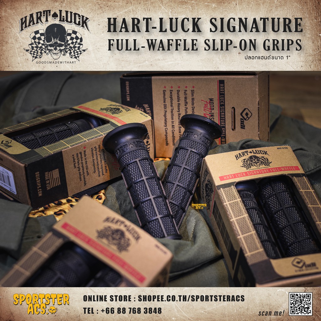 ODI - Hart Luck Full Waffle Grips ปลอกแฮนด์ขนาด 1" | Shopee Thailand