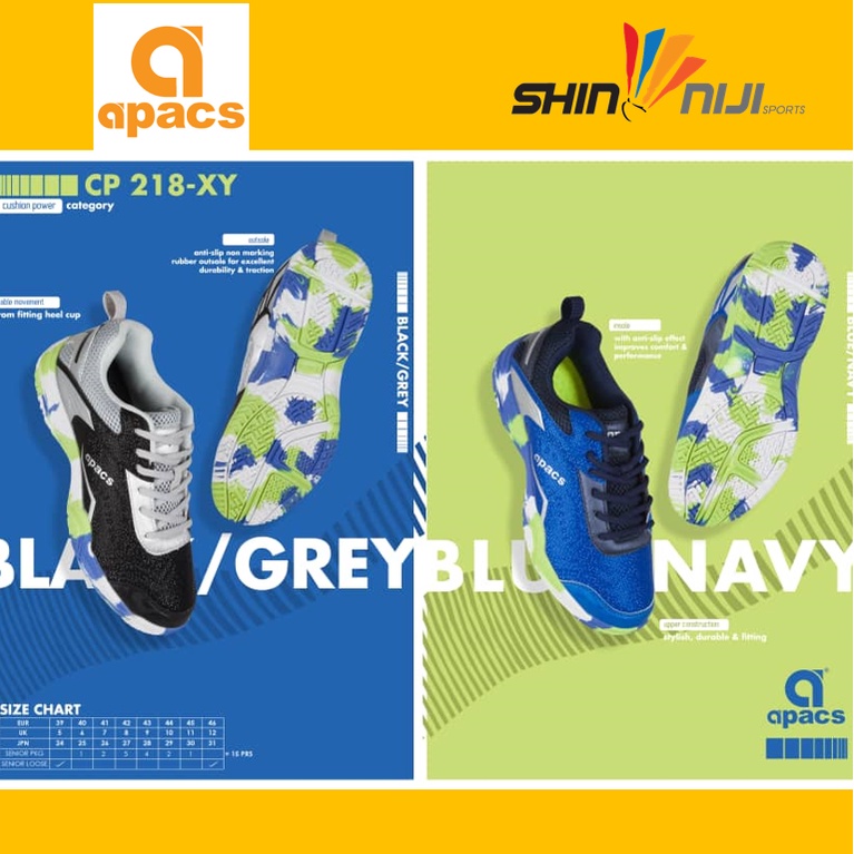 Apacs รองเท้าแบดมินตันเบาะพาวเวอร์ CP219 CP 218 CP217 XY, CP 211F CP 213 XY | Shopee Thailand