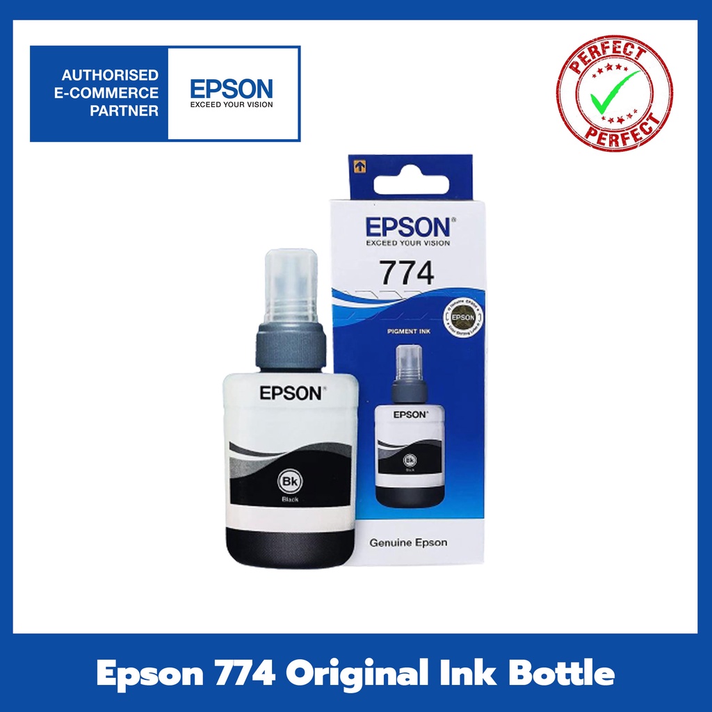 Epson 774 Original Ink Bottle BK ของแท้ ขนาด 140ml สำหรับเครื่อง L ...