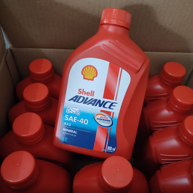 SHELL AX3 เชลล์ น้ำมันเครื่อง SAE-40 รถมอเตอร์ไซด์ ขนาด 0.8 ลิตร* ราคา ...