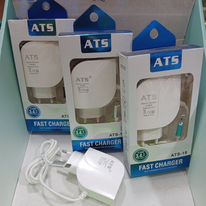 เครื่องชาร์จ ATS 3 usb Fast charge 3.0A(ATS-19)3.4Max output | Shopee ...