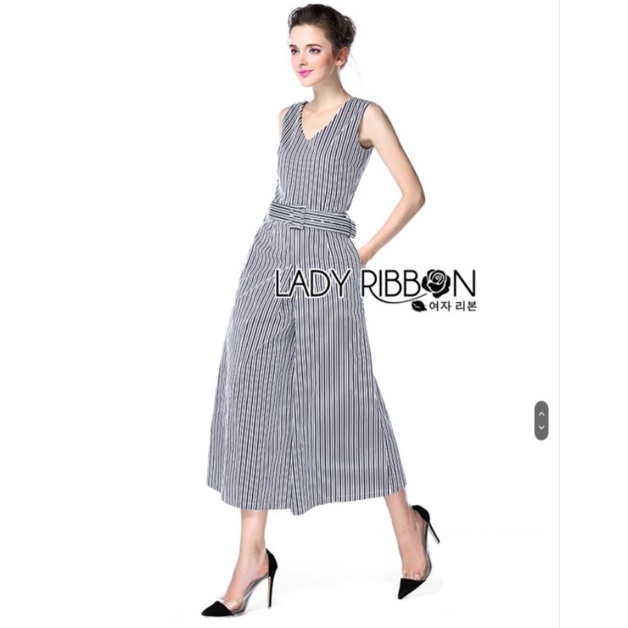 จั๊มสูทลายทางของ Lady Ribbon แท้ | Shopee Thailand