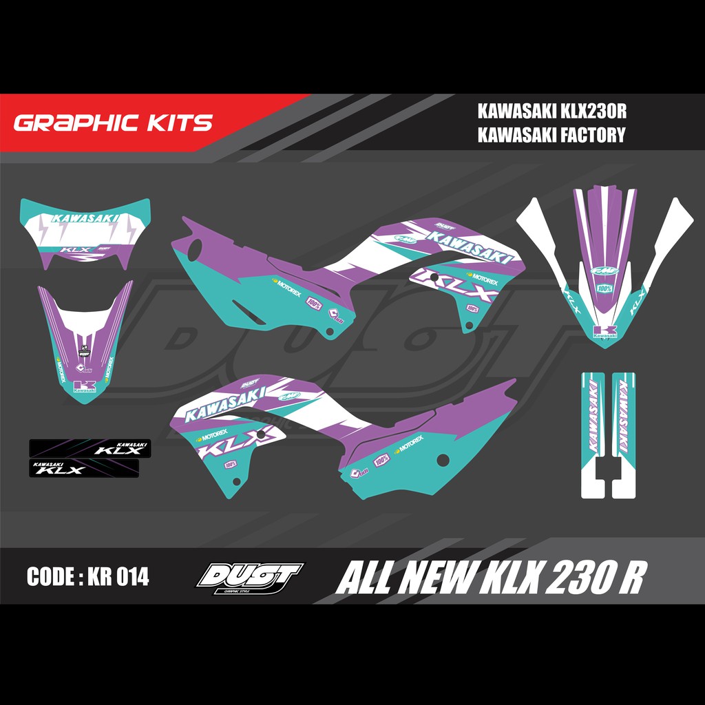 สติ๊กเกอร์วิบาก KAWASAKI KLX 230R ทั้งคัน Graphic kit สติ๊กเกอร์เคลือบ ...