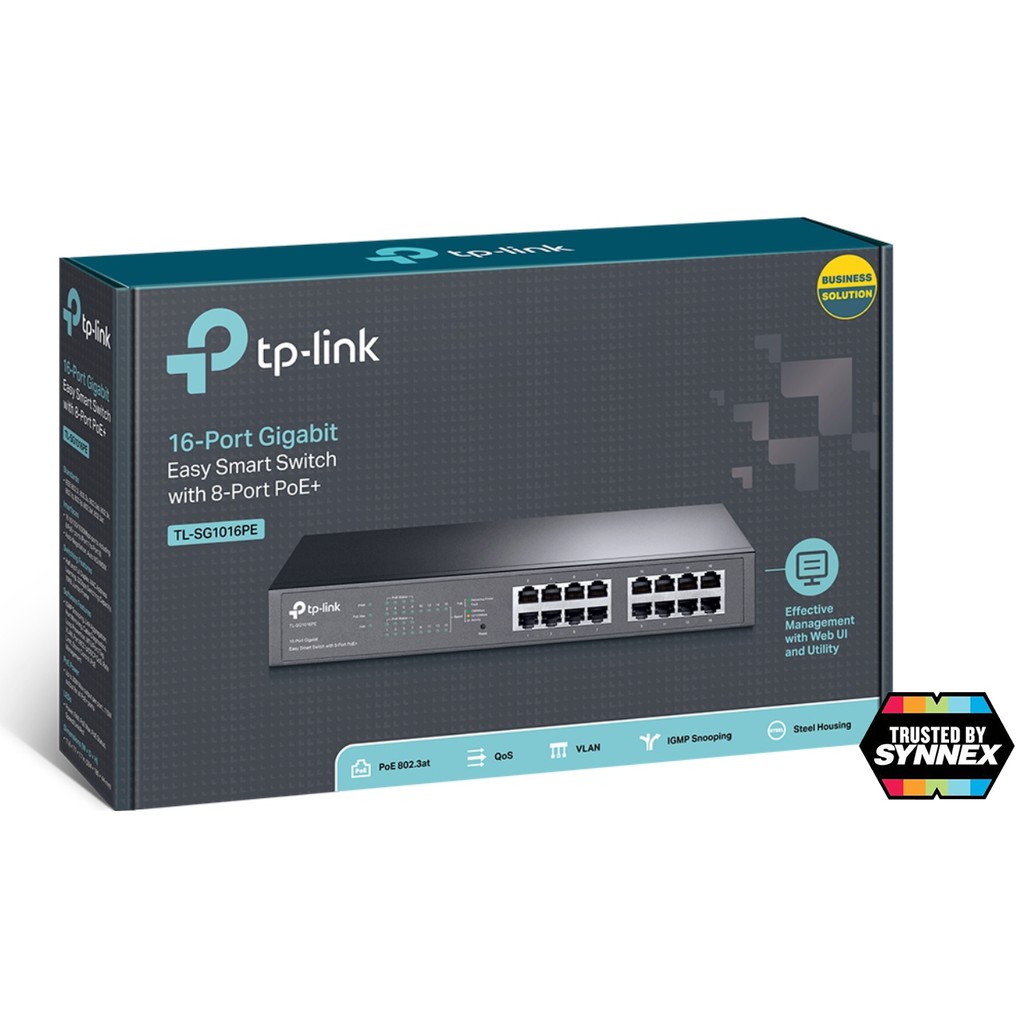 TL-SG1016PE 16-Port Gigabit Easy Smart PoE Switch with 8-Port PoE+ ...