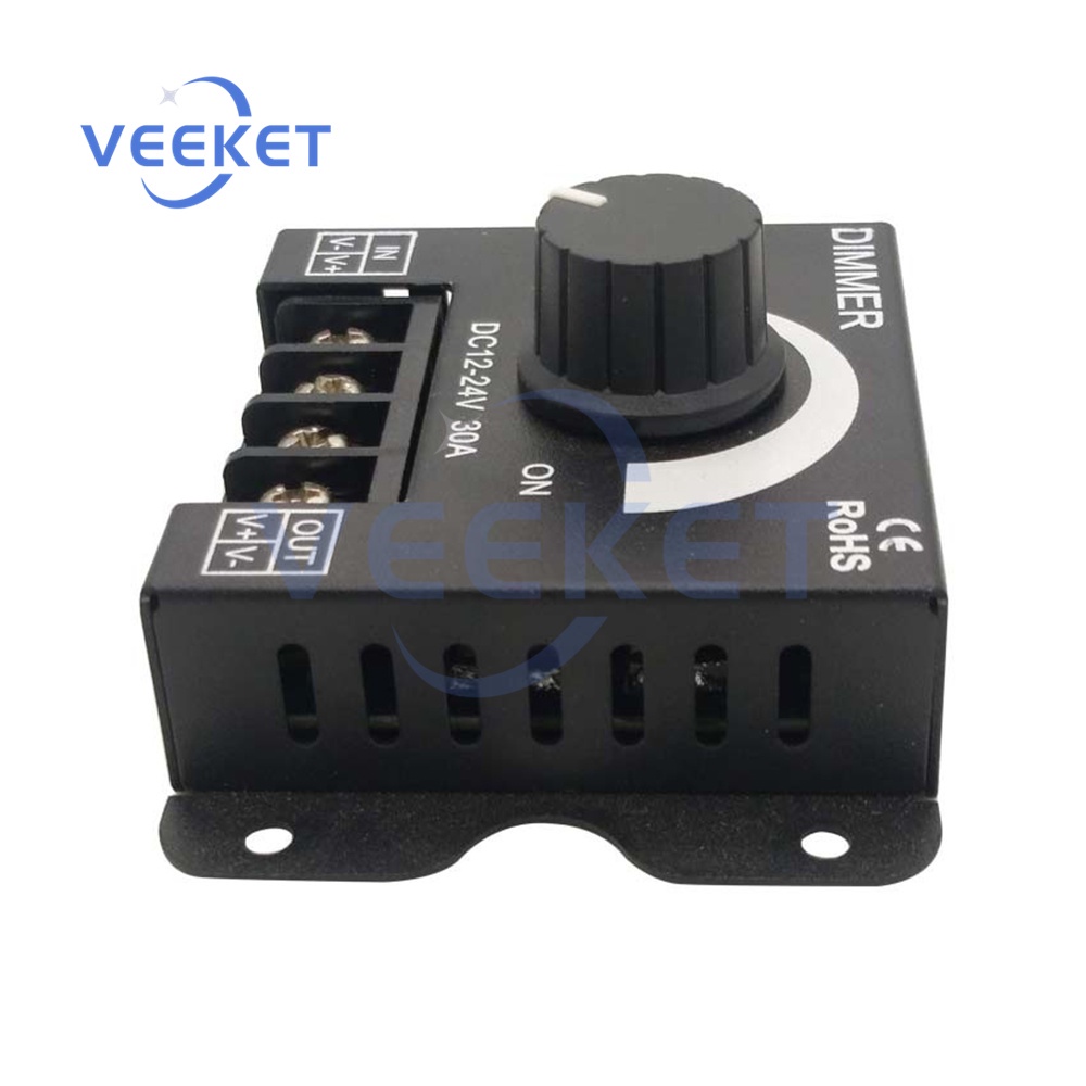 Black LED Dimmer DC12-24V 30A 1W high power dimmer Controller Switch ...