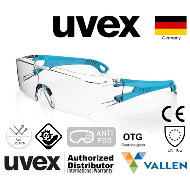 UVEX C-Fit Spectacles - 9065165 Sky Blue Clear Anti-Fog | Shopee Thailand