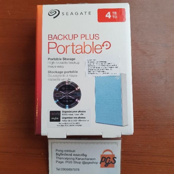 Seagate 4TB (สีฟ้า) New Backup Plus Slim External Hard Drive Portable 2 ...