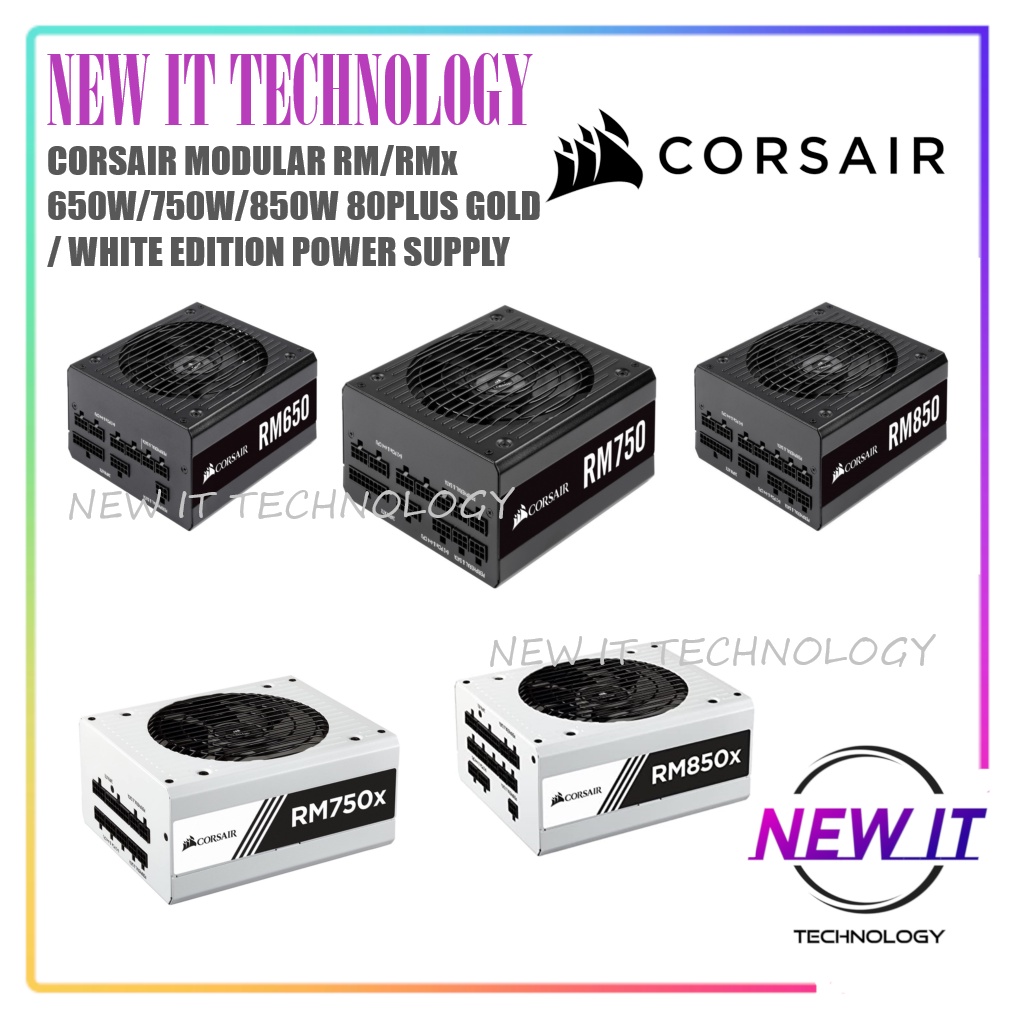 Corsair FULL MODULAR RM RMe RMx 650W 750W 850W 1000W 80PLUS GOLD ...