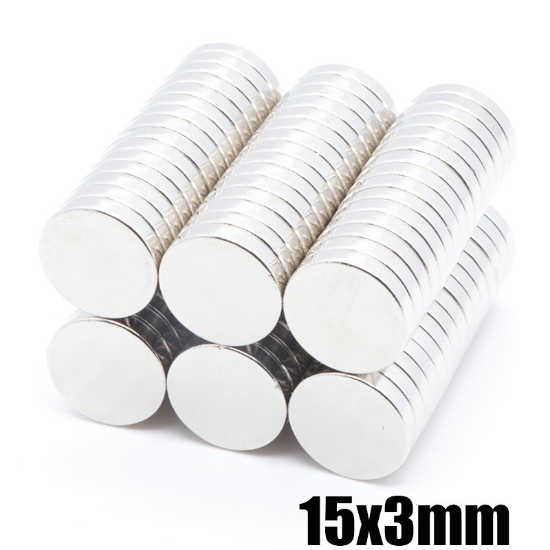 1ชิ้น แม่เหล็ก 15*3mm แม่เหล็กแรงดึงดูดสูง 15x3 มม. กลมแบน 15x3mm ...
