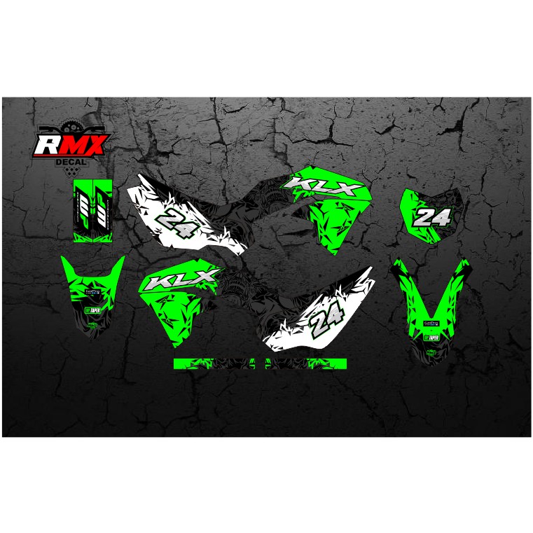 Hijau HITAM PUTIH MERAH DECAL KLX 230 FULLBODY (001) สติ๊กเกอร์ DECAL ...
