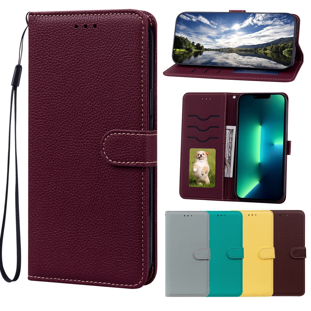 ยืนซองหนังสําหรับ Oppo Reno 12 11 11f 10 8 8t 7 7z 6 6z 5 5z F25 Pro