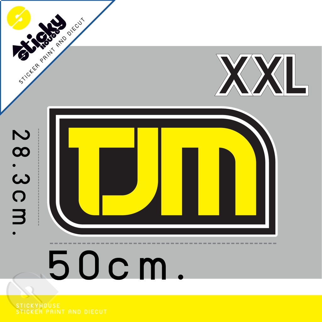 ขายเป็นคู่ sticker สติ๊กเกอร์ลาย TJM ติดได้ทุกที่ | Shopee Thailand