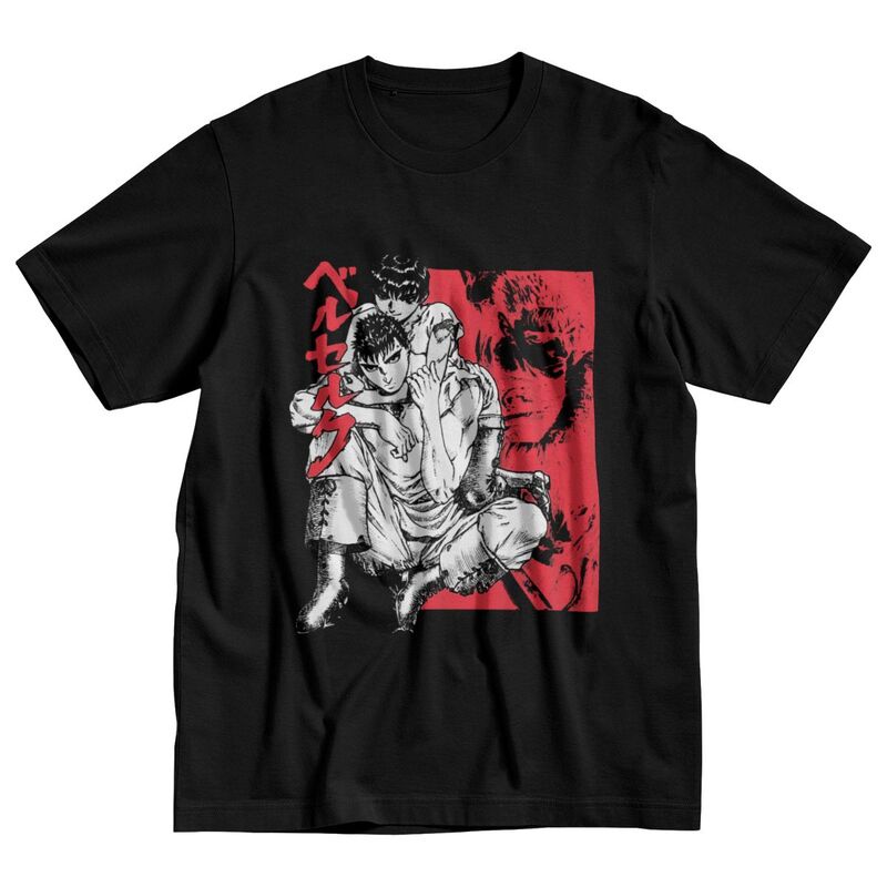 แฟชั่นญี่ปุ่นอะนิเมะ Berserk T เสื้อผู้ชายแขนสั้นมังงะ Gattsu เสื้อยืด ...