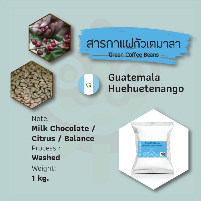 สารกาแฟกัวเตมาลา Guatemala Huehuetenango SHB EP Green Coffee Beans 1 KG [พร้อมาส่ง] #กาแฟ ...