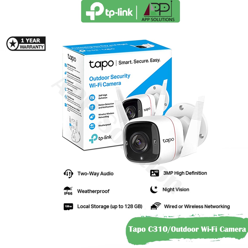 💥ฟรีจัดส่ง💥TP-Link Outdoor Wi-Fi Camera 3MP รุ่นTapo C310(ประกัน1ปึ ...