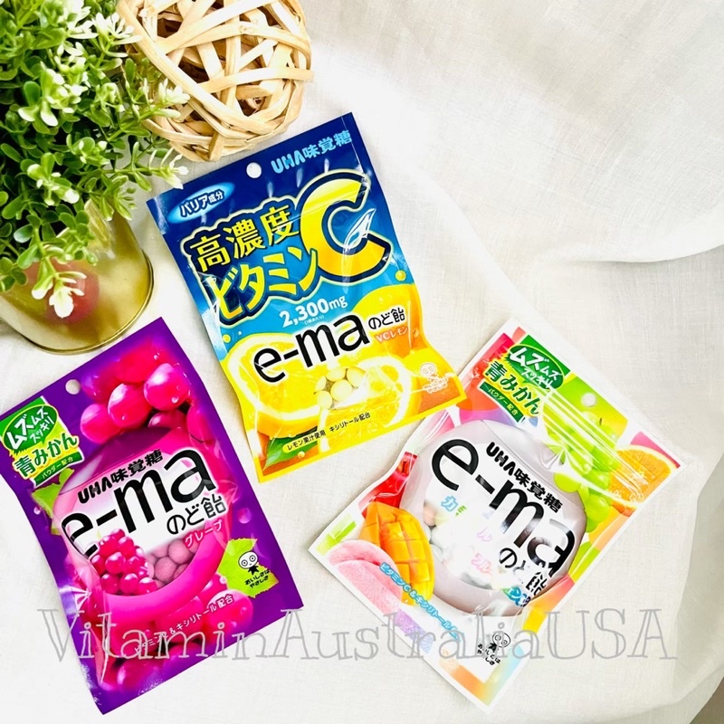 UHA e-ma ลูกอมวิตามินญี่ปุ่น มีให้เลือก 3 รสชาติ ขนมญี่ปุ่น | Shopee Thailand