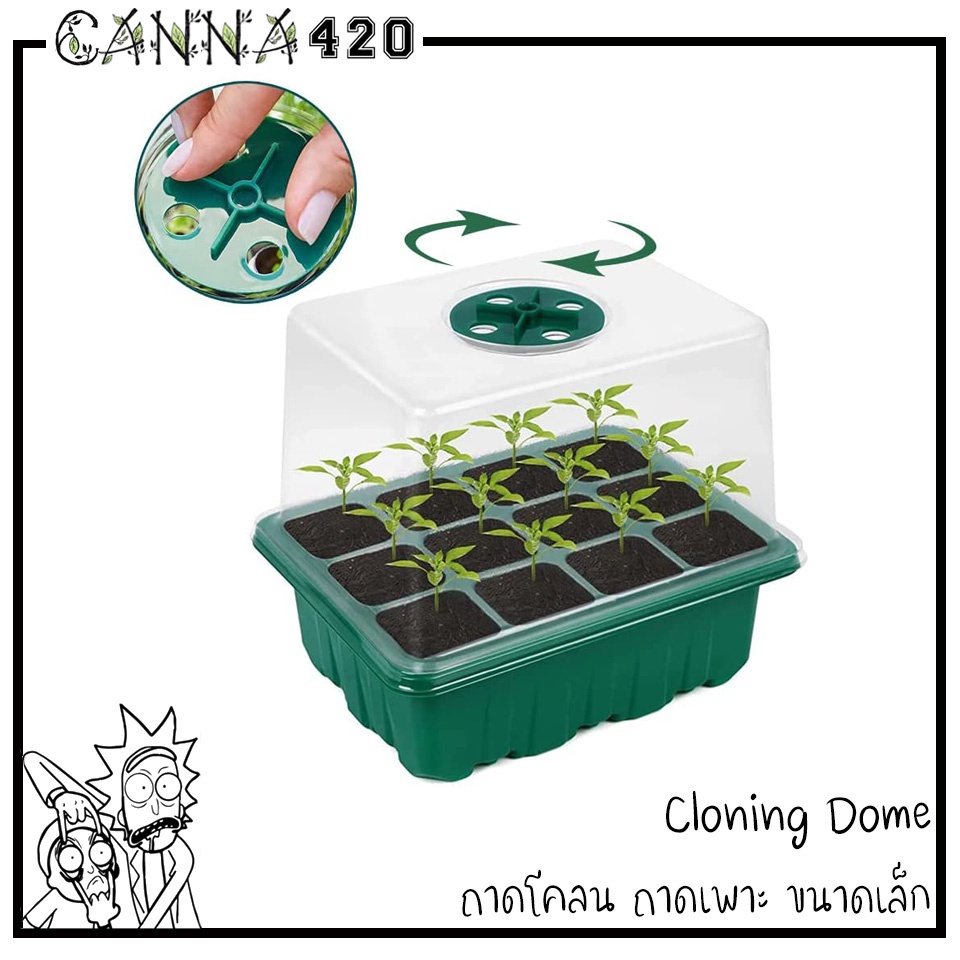 ถาดเพาะชำ ต้นกล้า ต้นอ่อน เมล็ด ปลูกผัก ถาดโคลน cloning dome clone tray ...