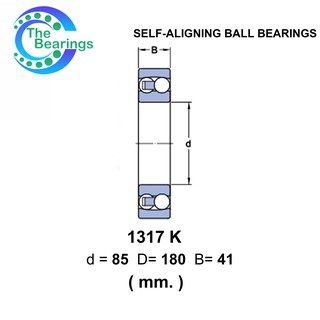 1317K ตลับลูกปืนเม็ดกลมปรับแนวได้ ( SELF ALIGNING BALL BEARING ) 1317 K ...