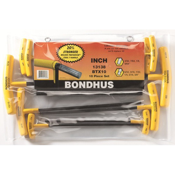 BONDHUS ชุดประแจหกเหลี่ยมตัวที หัวบอล ระบบนิ้ว รุ่น 13138 (บอนดัส ...