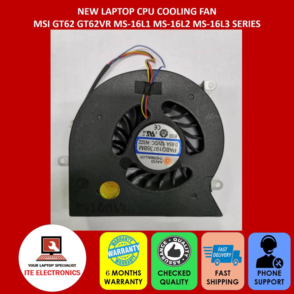 ใหม่ พัดลมระบายความร้อน CPU MSI GT62 GT62VR MS-16L1 MS-16L2 MS-16L3 ...