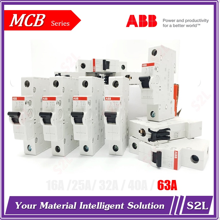 ABB SH201, 1P, 16A/25A/32A/40A/63A MCB ลูกย่อย เซอร์กิตเบรคเกอร์ 【สั่งเลยส่งเลย】** | Shopee Thailand