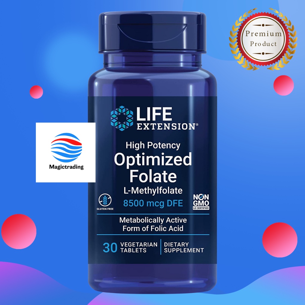 Life Extension High Potency Optimized Folate L-Methyl folate 8500 mcg ...