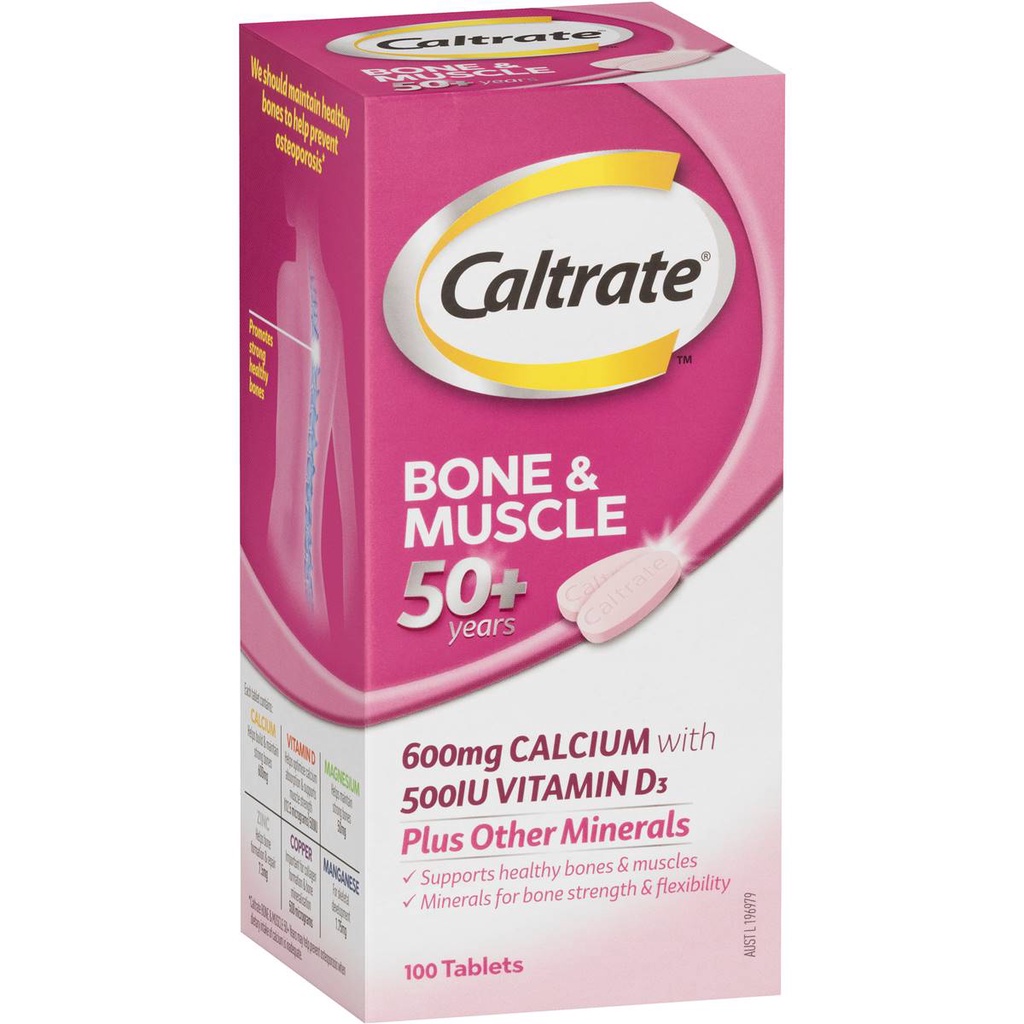 Caltrate Bone & Muscle 50+ 100 เม็ด เสริมแคลเซียมและวิตามินดี สำหรับผู้ ...