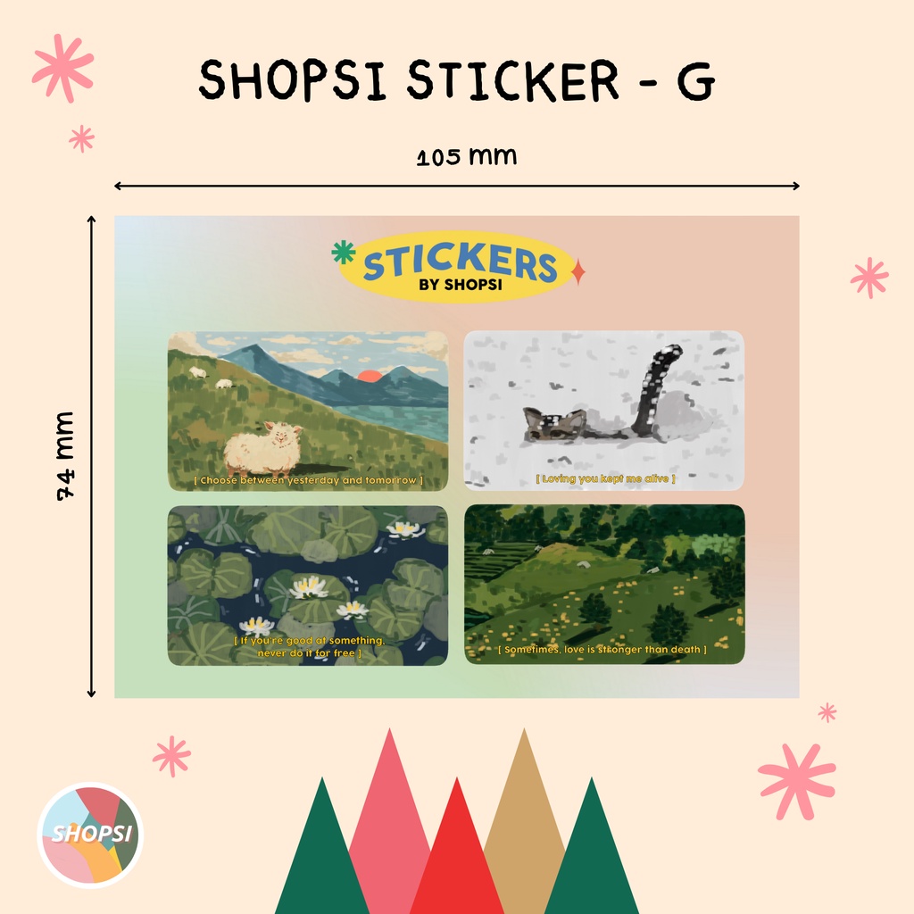EXCLUSIVE | SHOPSI STICKER V2 สติ๊กเกอร์น่ารัก ลายการ์ตูน ขนาด A7 ผิว ...