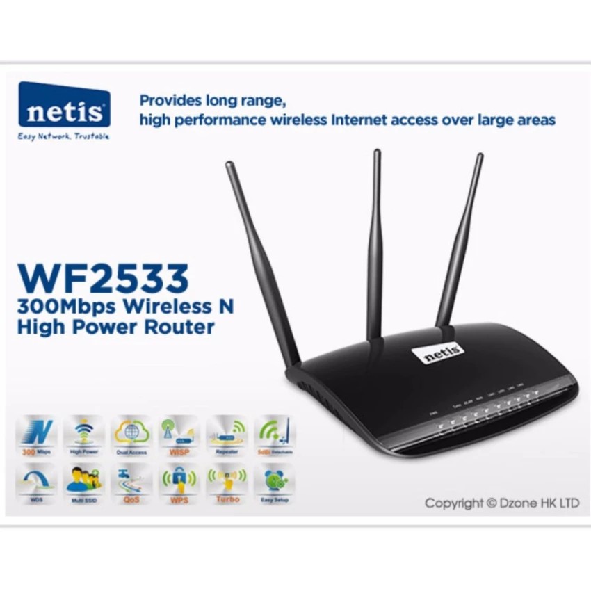 NETIS WF2533 300Mbps Wireless N High Power Router Support Repeater,WISP ...