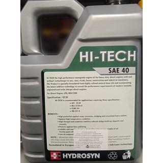 น้ำมันเครื่องยนต์ดีเซลเกรดเดี่ยวHYDROSYN HI-TECH SAE 40ไฮเทคsetสุดคุ้ม ...