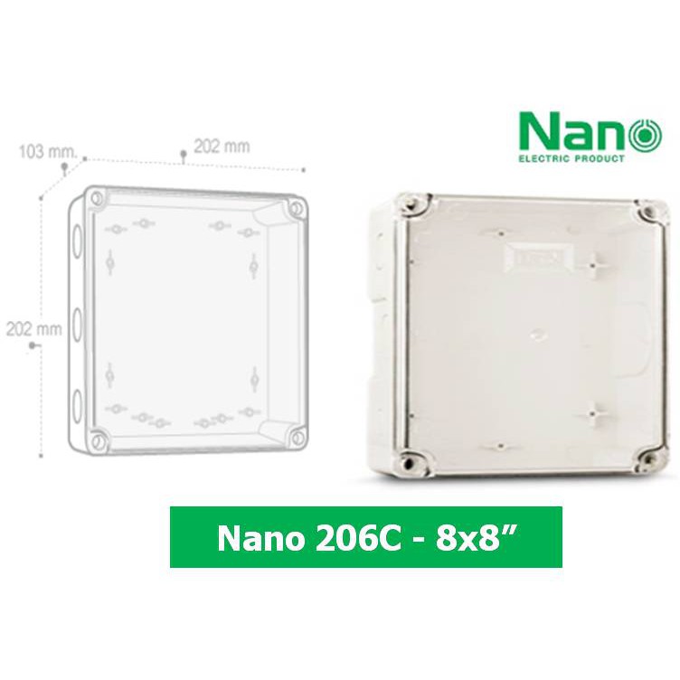 Nano กล่องกันน้ำฝาใส กล่องลอย กล่องพลาสติก 6x8 8x8 8x12 บล๊อกกันน้ำ นาโน (Nano 205 206 207 ...