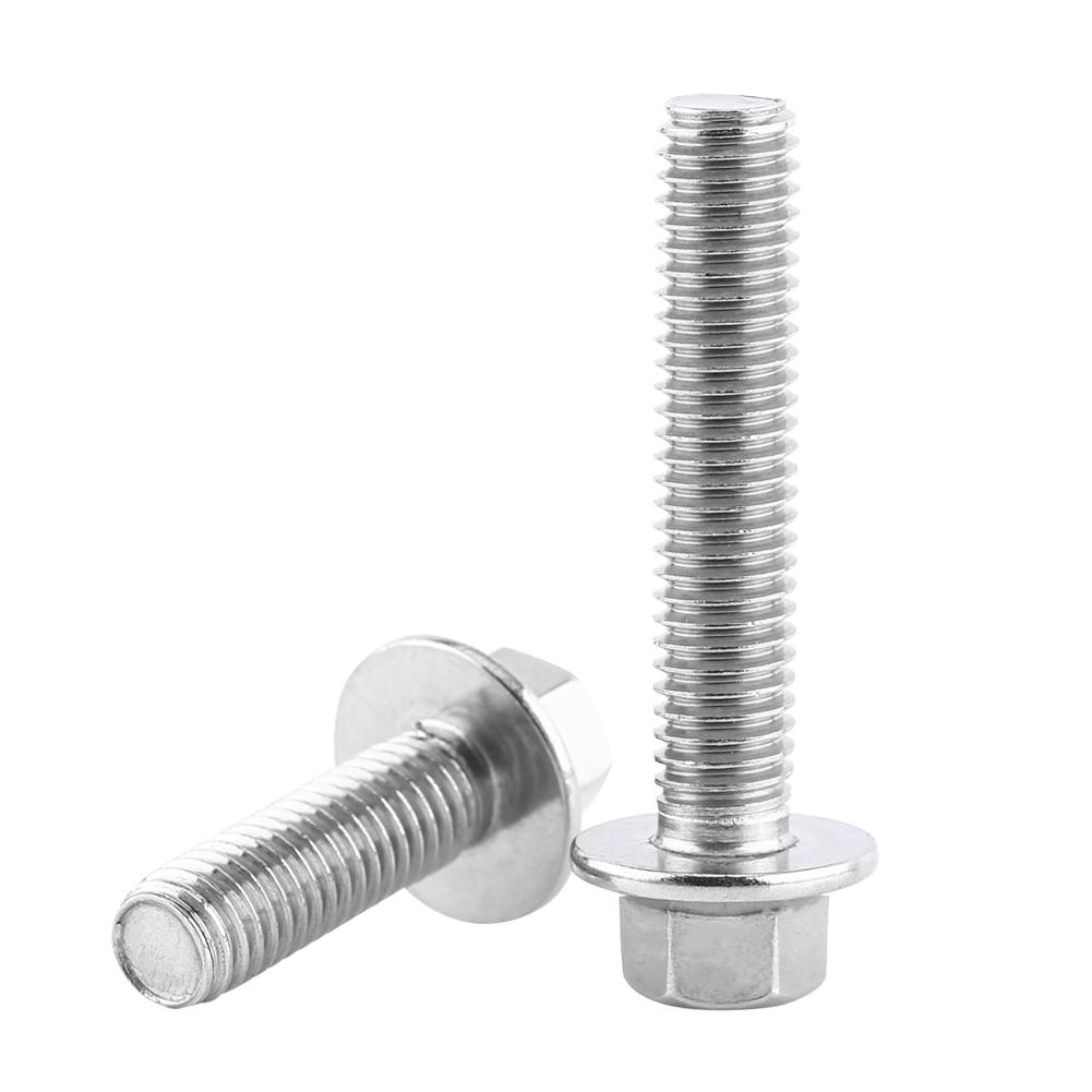 Drive Head SS304 Steel Hex Screws M8 Flange 10pcs Stainless Bolts ...
