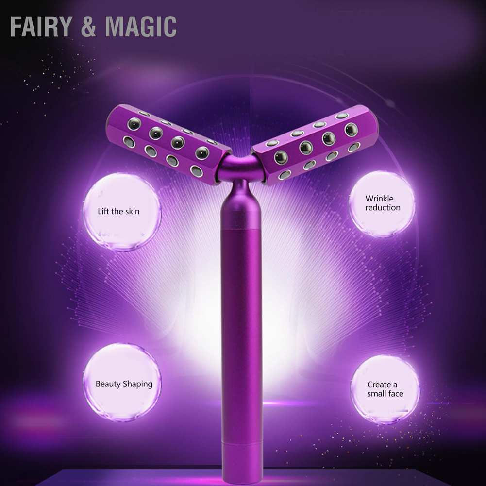 Fairy & Magic Electric Germanium Facial Roller Lifting Tightening Massager Y Shape Face Beauty ...