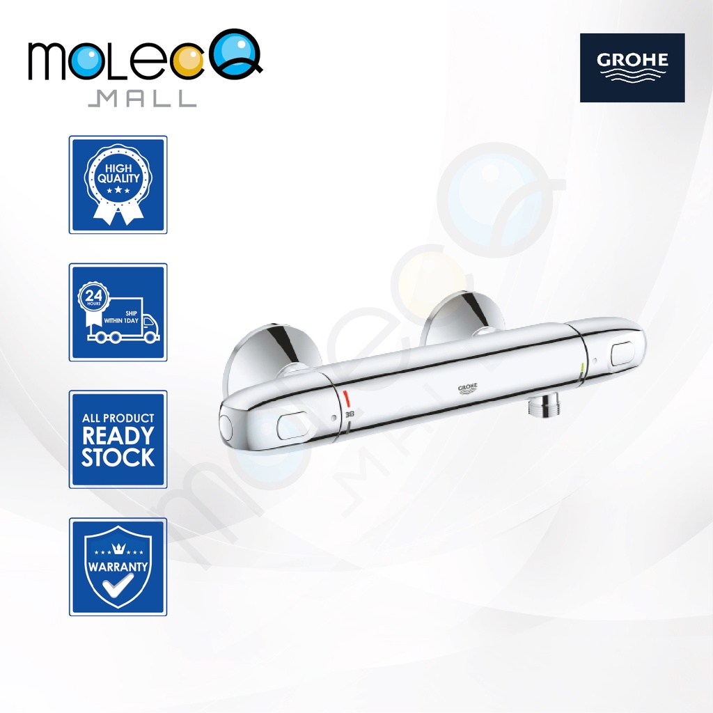 Grohe Grohtherm 1000 ก๊อกน้ําร้อน น้ําเย็น แบบติดผนัง 1/2 นิ้ว 34143003 ...