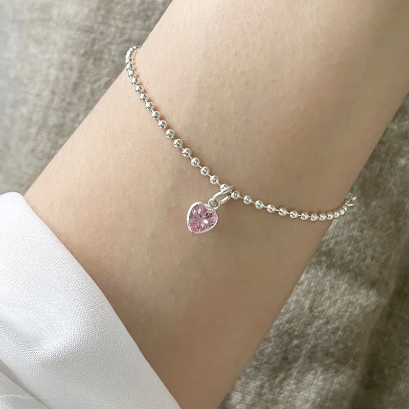vela.cheeva : *silver925 / bracelet สร้อยข้อมือเงินแท้ จี้หัวใจเพชร cz ( ความยาว 16-17 cm ...