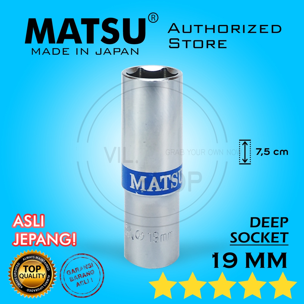 MATA MESIN 19 MM DEEP SOK LOCK EYE LONG SHOCK MATSU ORIGINAL JAPAN BEST ...