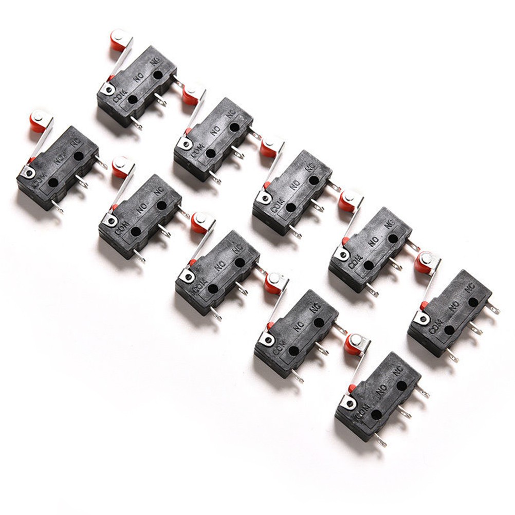 10pcs Micro Roller Lever Arm Normally Open Close Limit-Switch limit switch with roller 5A/250V ...