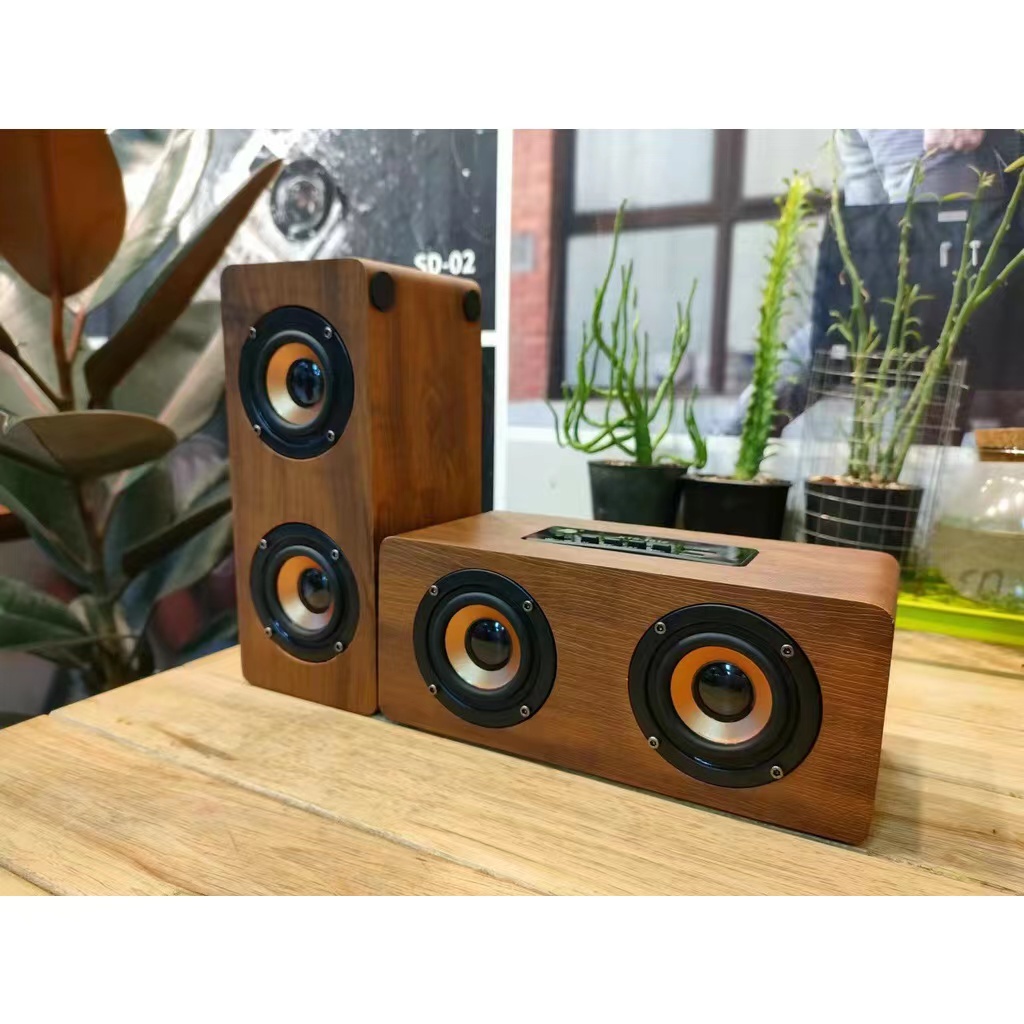 ลำโพงบลูทูธ KTS-1612 เสียงทุ้มหนักแน่น ลำโพงลายไม้2ดอก.กำลังขับ: 5W | Shopee Thailand