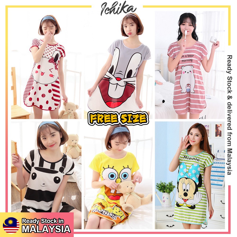 [ฟรีไซซ์][ZOE Sleepwear SHORT ชุดนอน ชุดชั้นในสตรี ชุดนอน Baju Tidur ...