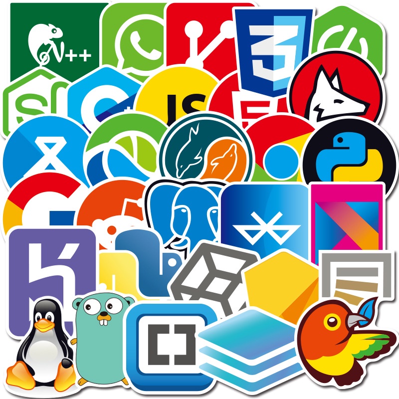 สติ๊กเกอร์ โปรแกรมเมอร์ 108 PCS Programming Sticker Developer Programs ...